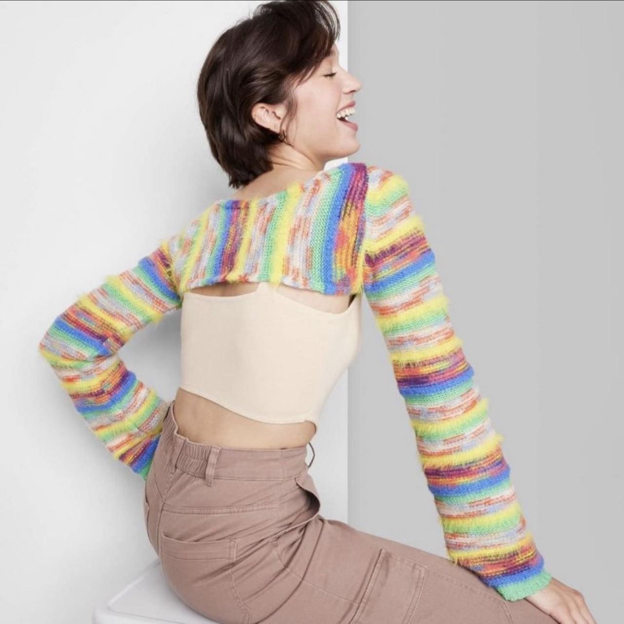 New without tags, Wild Fable soft rainbow knit shrug... - Depop