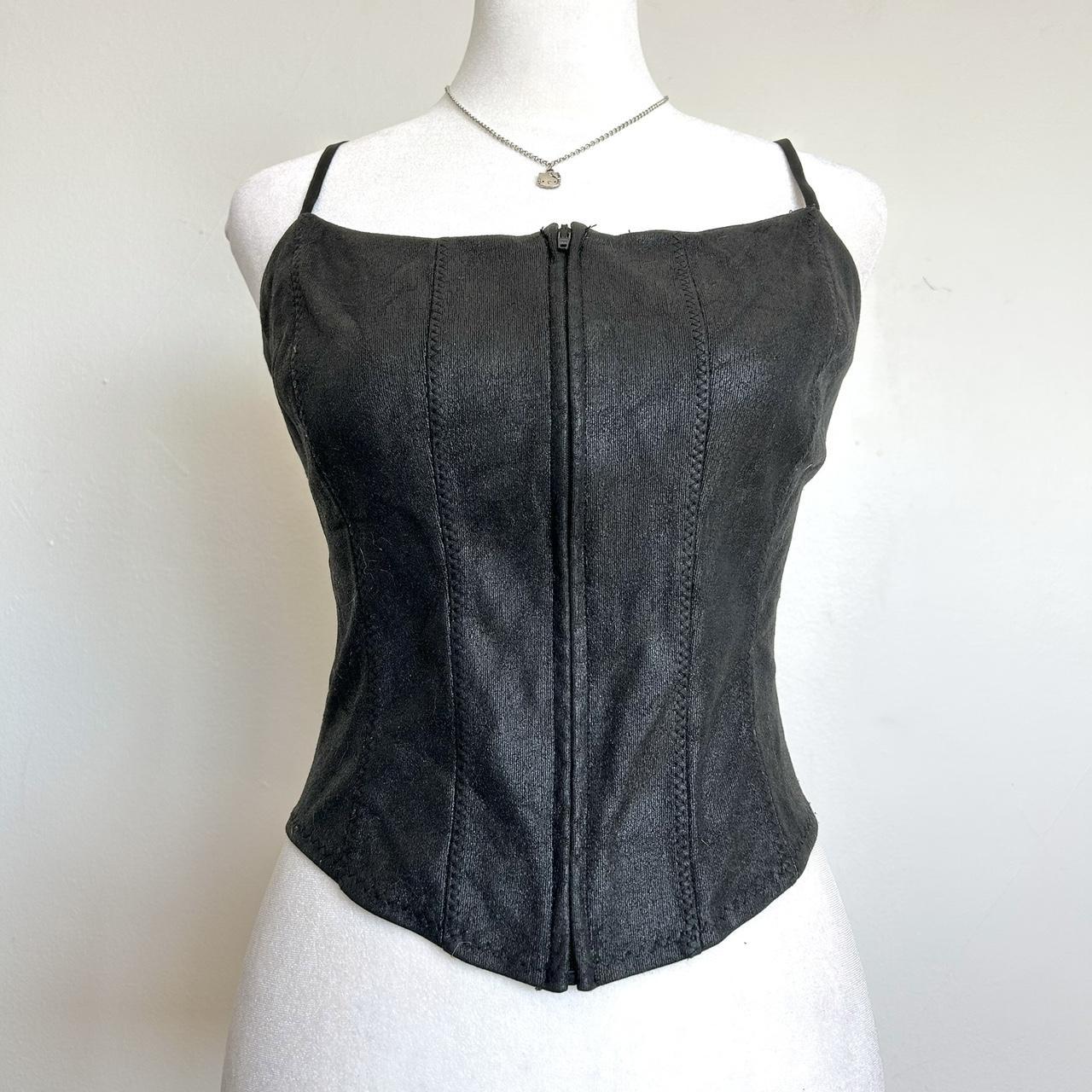 y2k bebe tank ⋆｡° brand: Bebe black zip up tank... | Depop