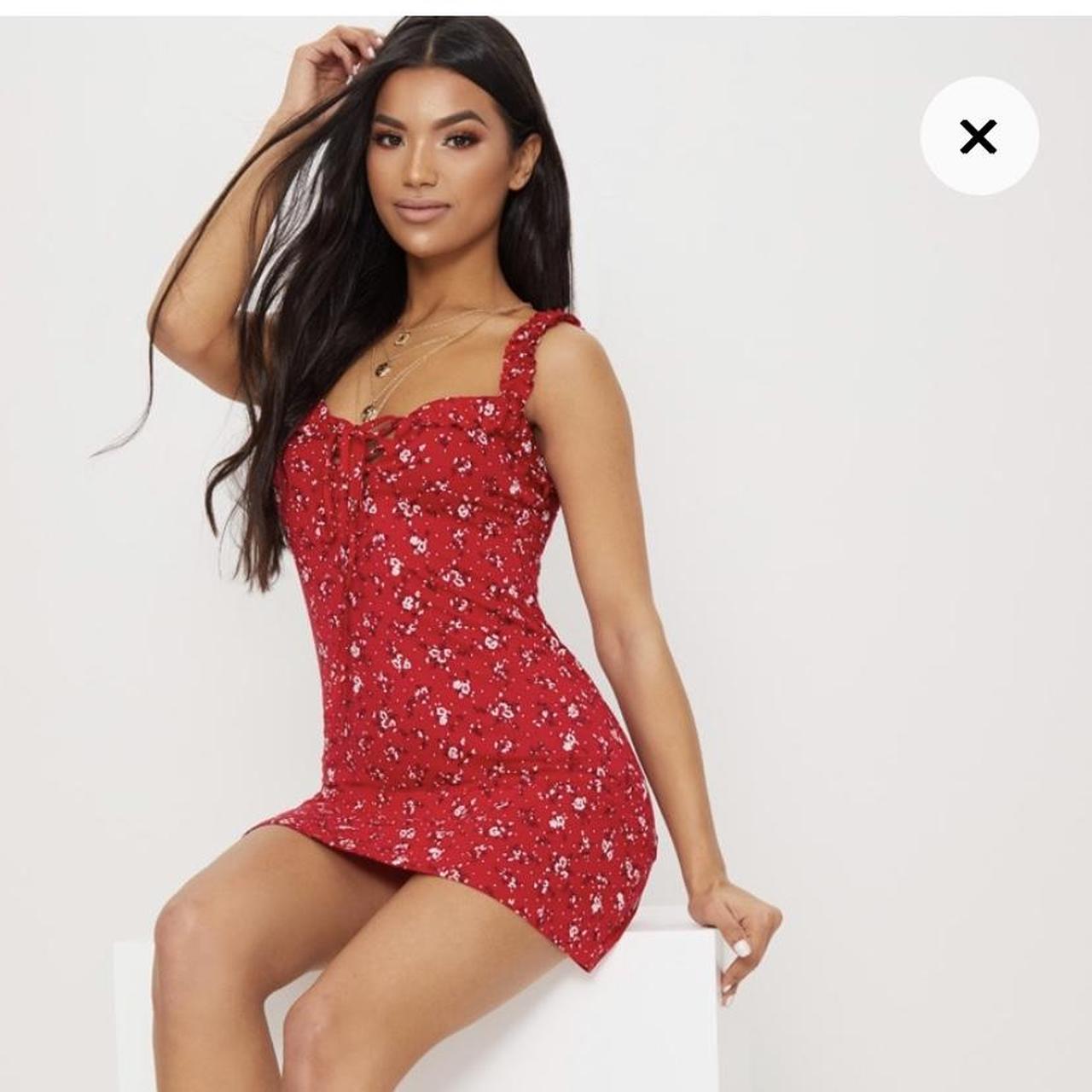 Cute PLT ditsy floral dress in red (also available... - Depop