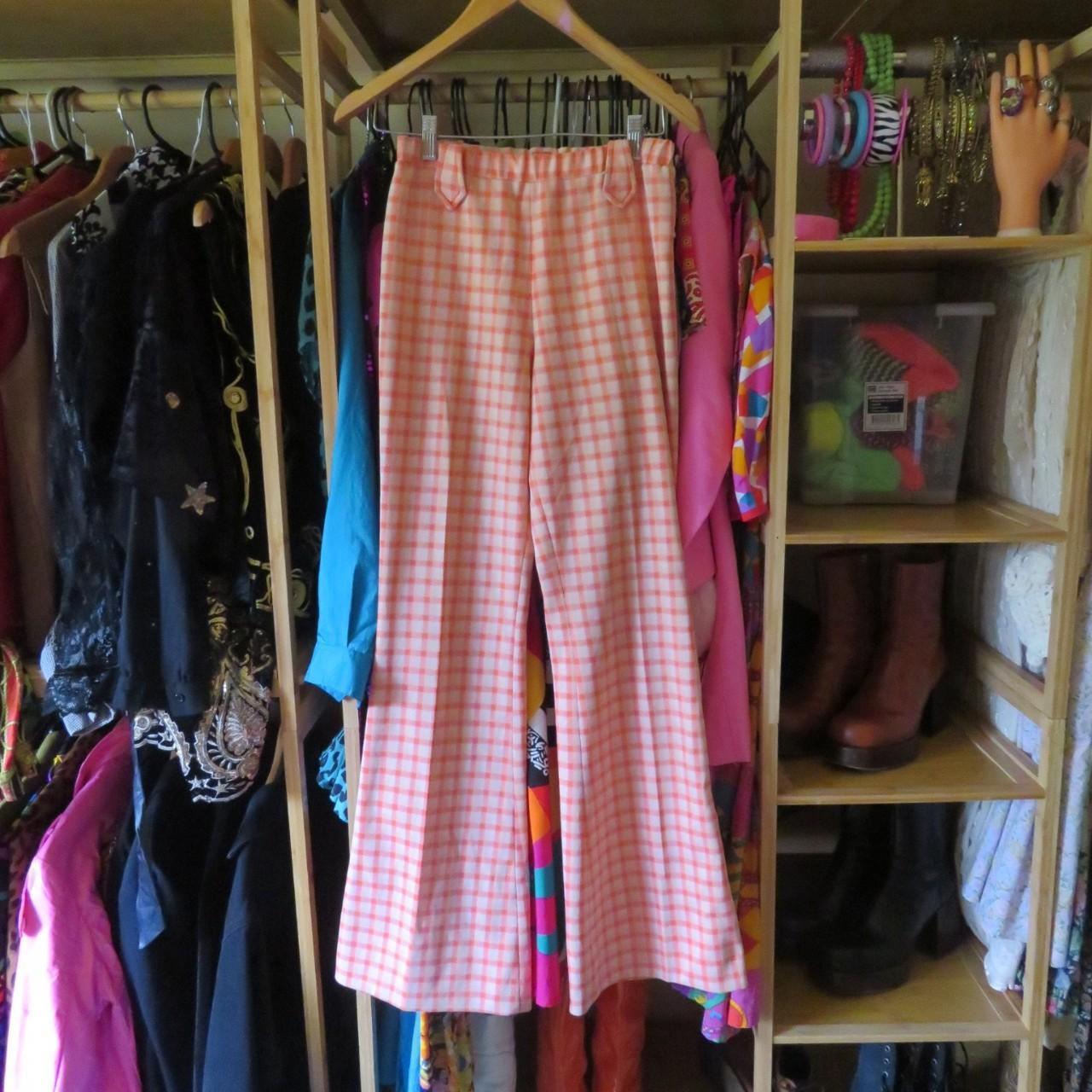 Women's Cream and Orange Trousers | Depop