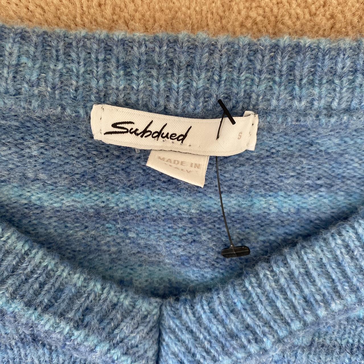 Subdued blue knit crop jumper Worn once like new... - Depop