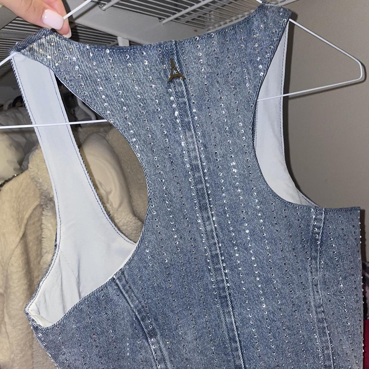 Maniere de voir rhinestone denim vest top Fits a... - Depop