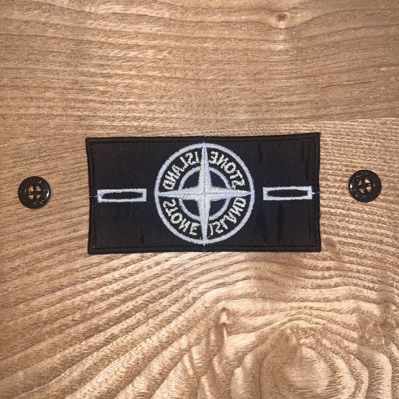 Stone island silver edition badge, comes with 2... - Depop