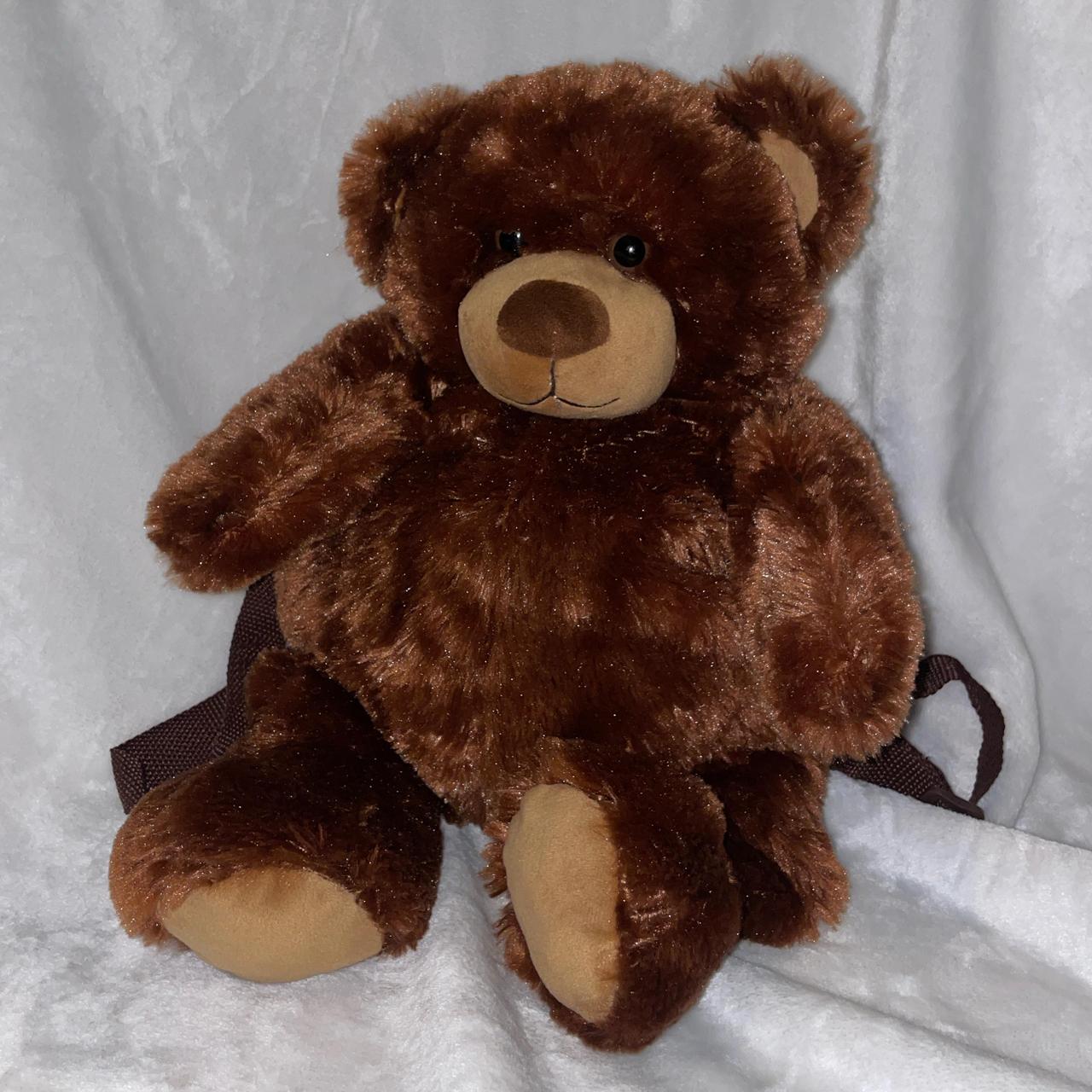 fluffy bear stuffed animal backpack - Depop