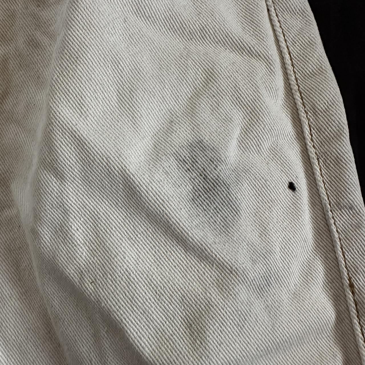 Absent Cream Coloured Denim Jeans Stains on the... - Depop