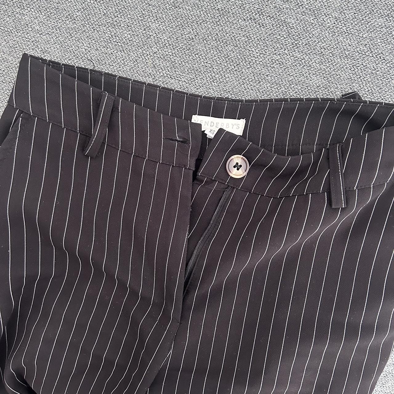 Venderbys black and white pinstripe pants in size... | Depop