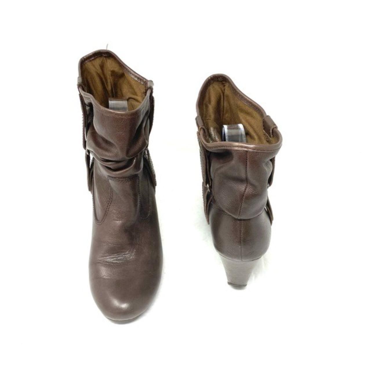 Kenneth Cole brown leather wedge Blue Ice boots.... - Depop