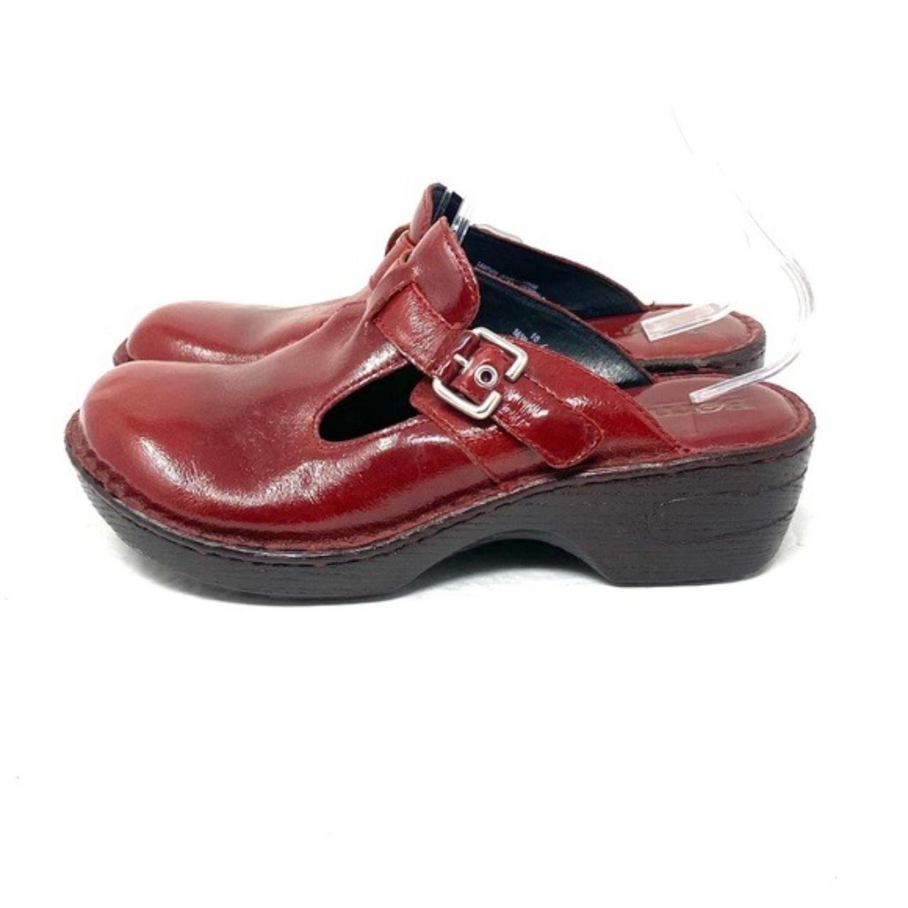 Born deep red patent leather mules. Women's size 10.... - Depop