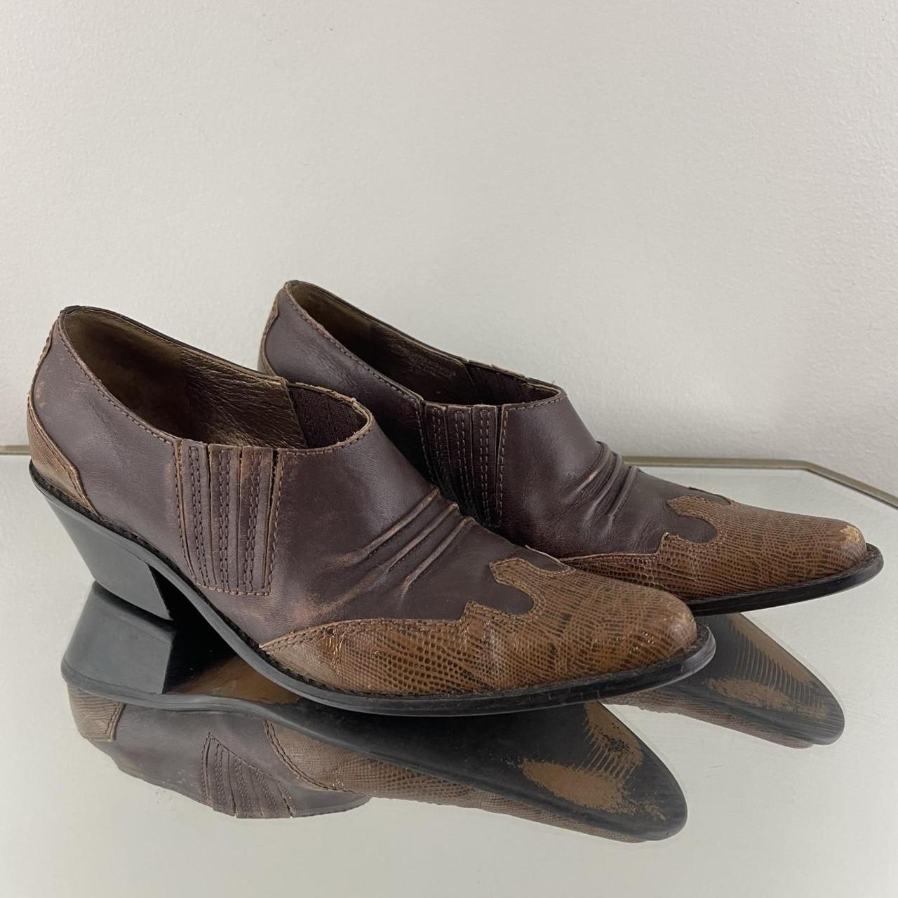MATISSE Vintage Brown Leather Western Pointed Toe... - Depop