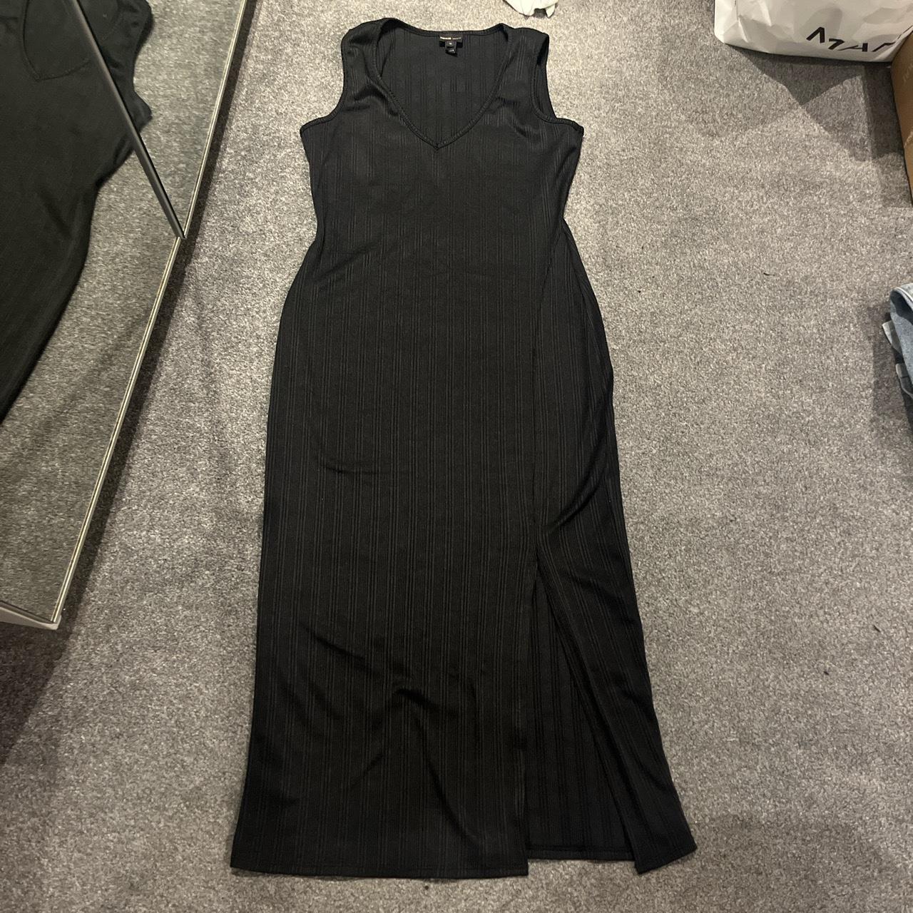 River island long black dress with slit Never worn... - Depop