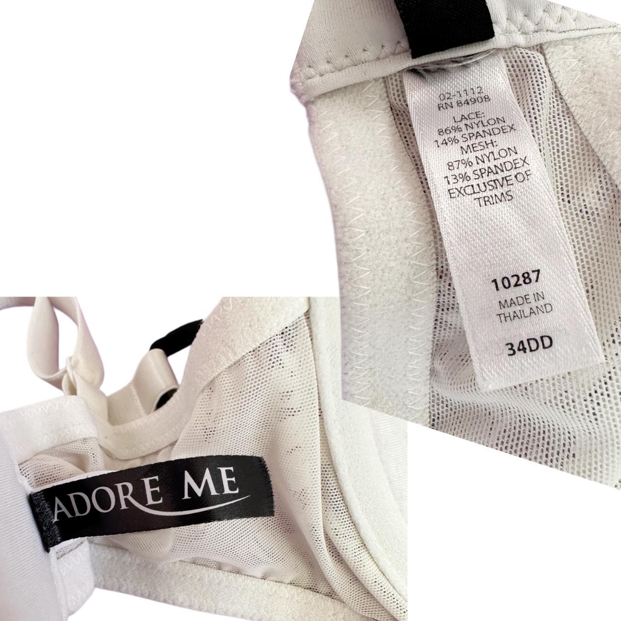 White Lacey Rosette Bra ⁺ Size 34DD Brand: ADORE... - Depop