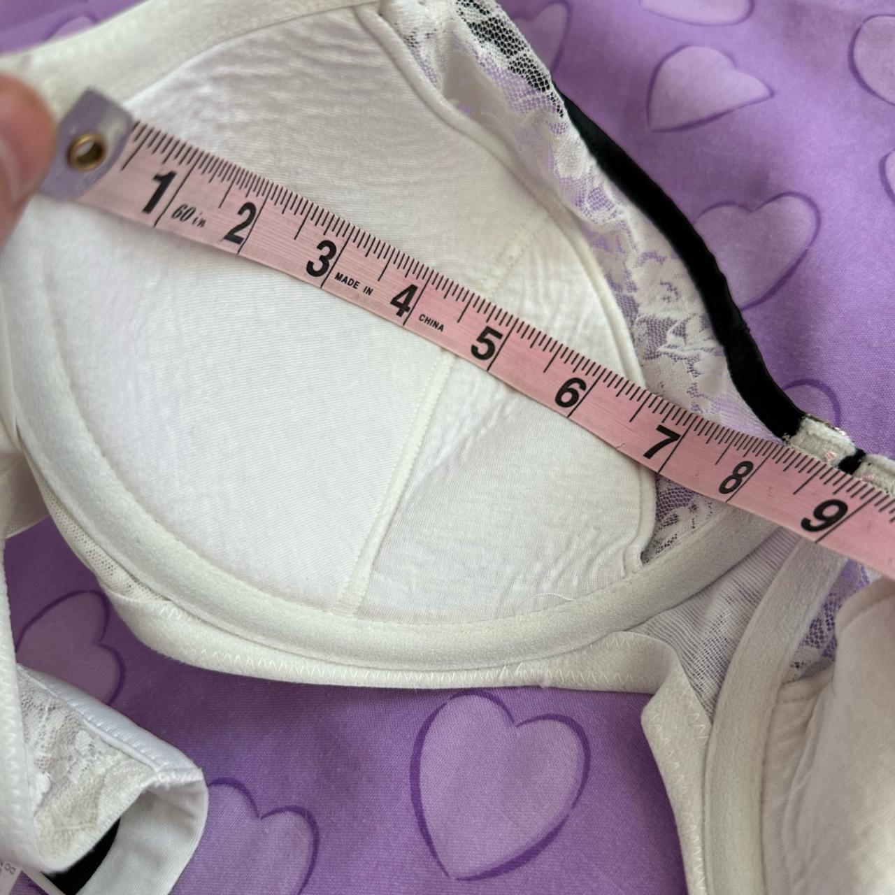 White Lacey Rosette Bra ⁺ Size 34DD Brand: ADORE... - Depop