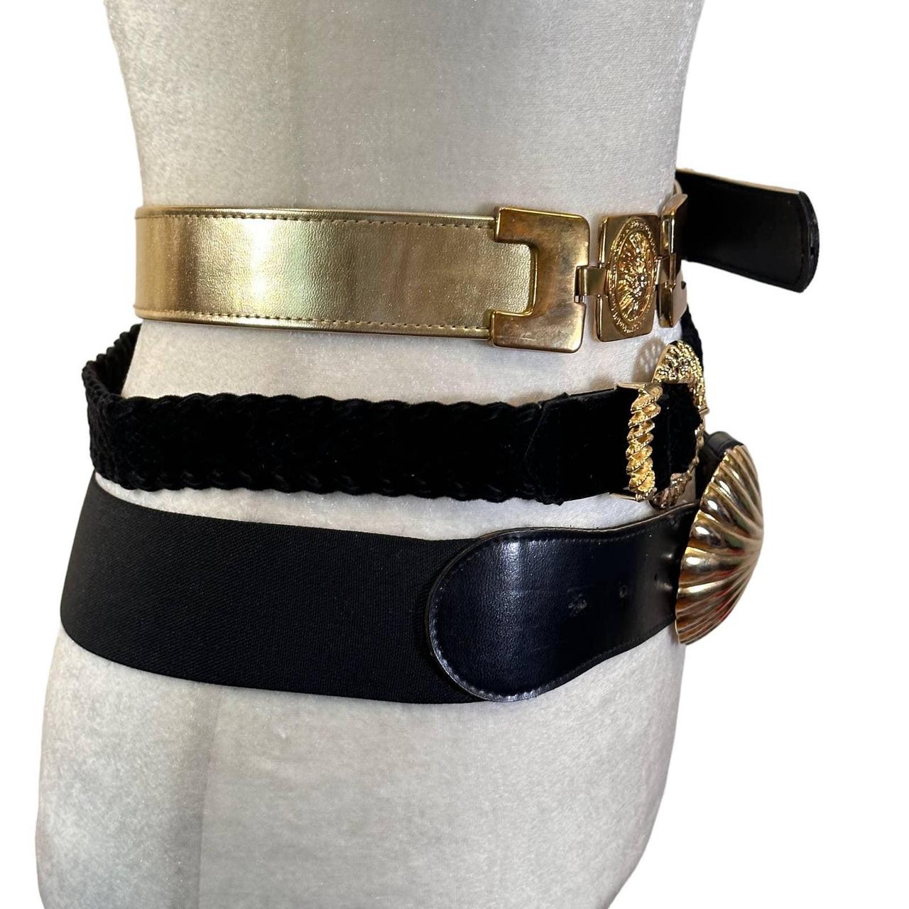 Set Of 3 Vintage 90s Belts S-lM Gold Black... - Depop