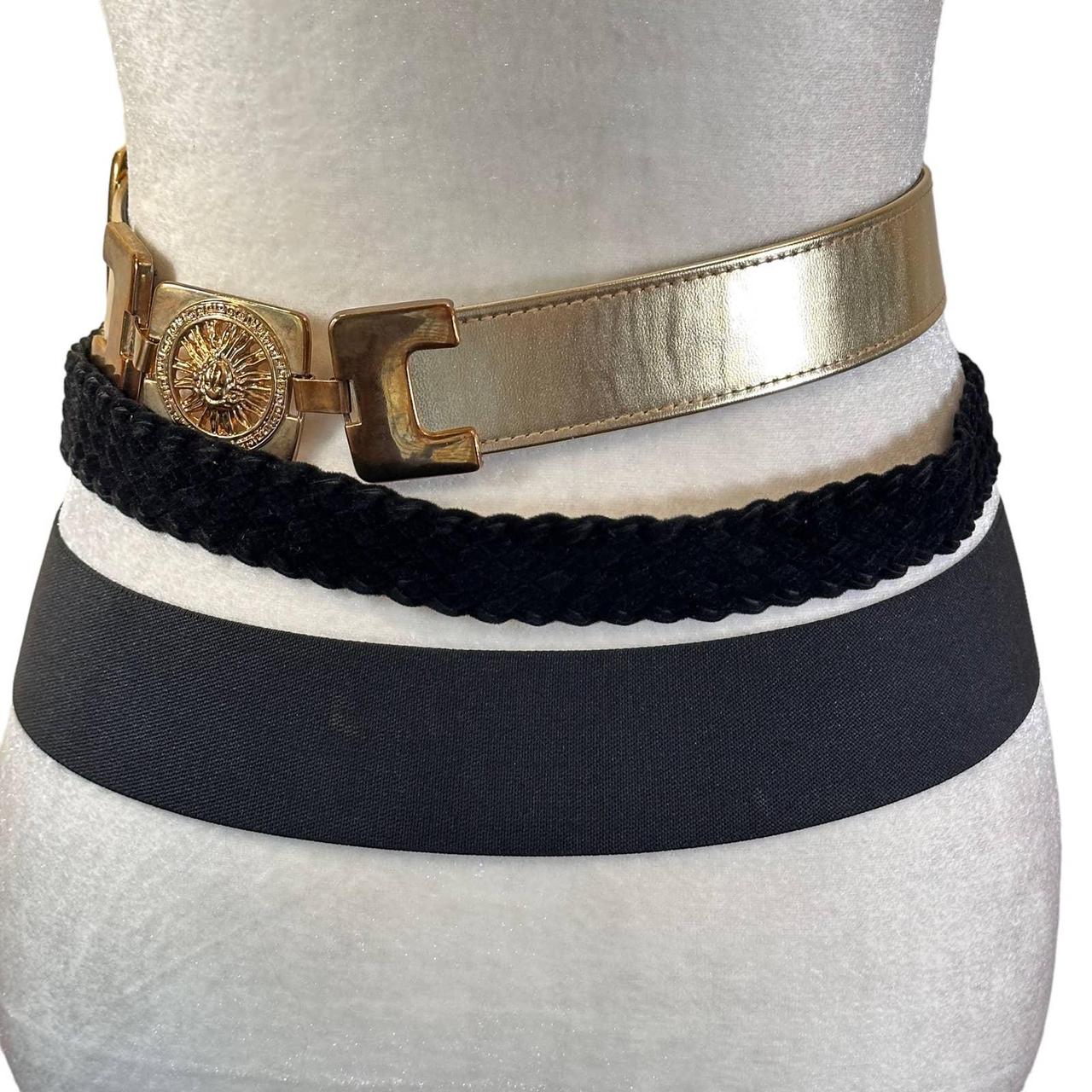 Set Of 3 Vintage 90s Belts S-lM Gold Black... - Depop