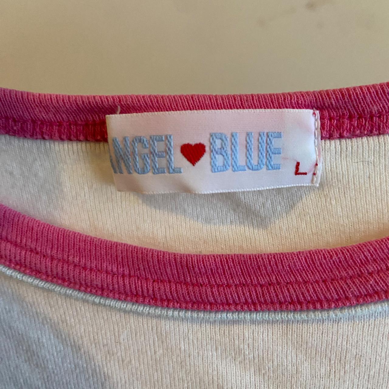Angel blue baby tee (size large) fits a size XS to... - Depop