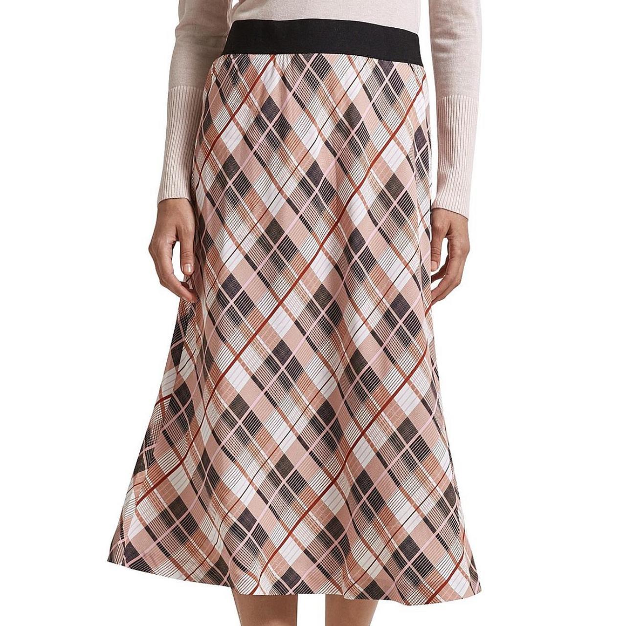 Saba Annex midi bias skirt Pink, brown and black... - Depop