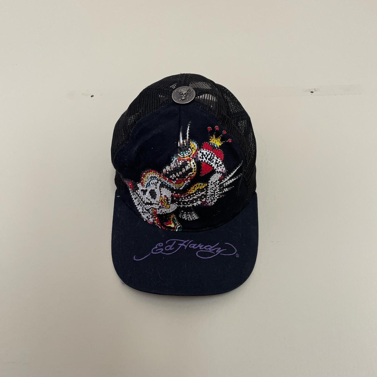 Ed Hardy Men's Black Hat | Depop