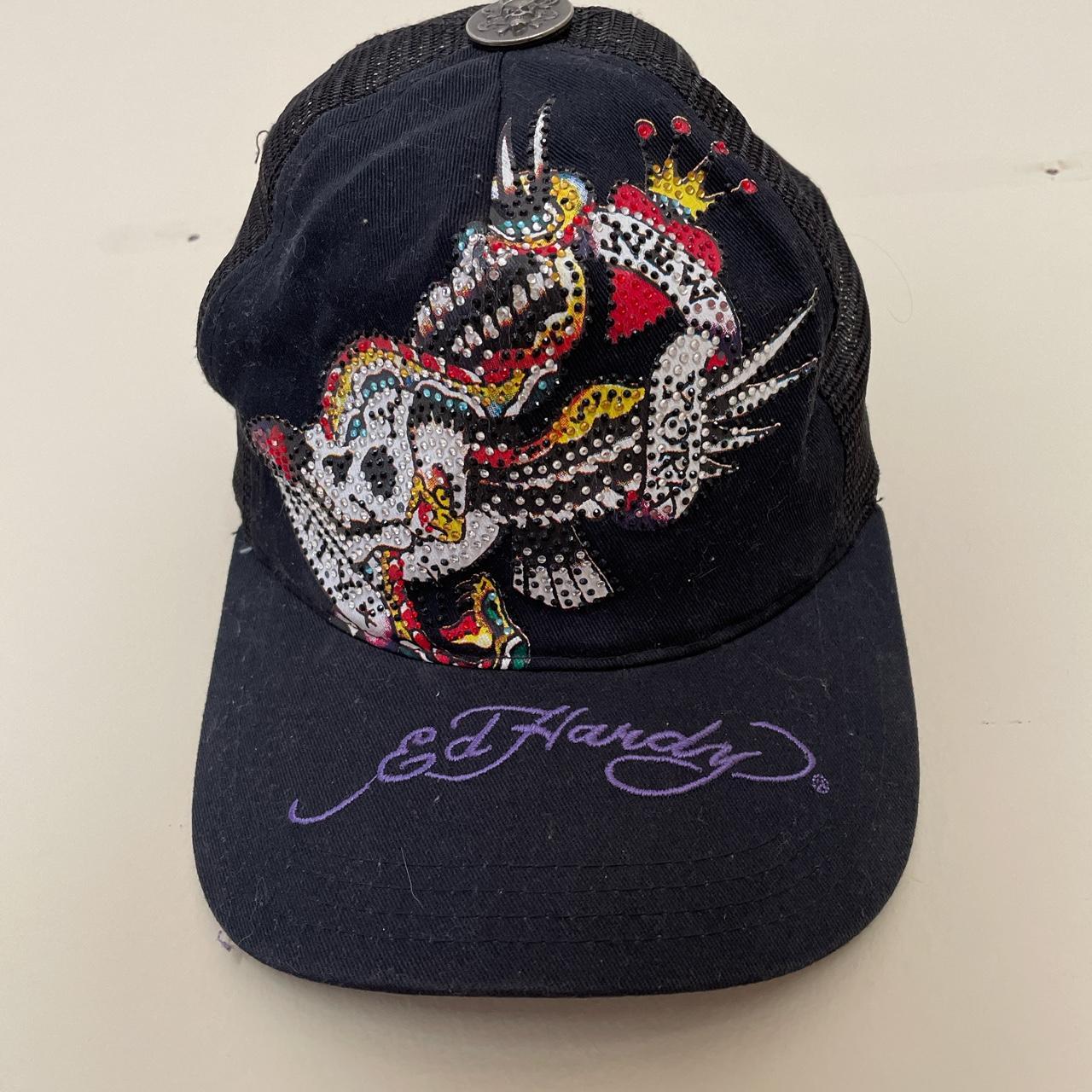 Ed Hardy Men's Black Hat | Depop
