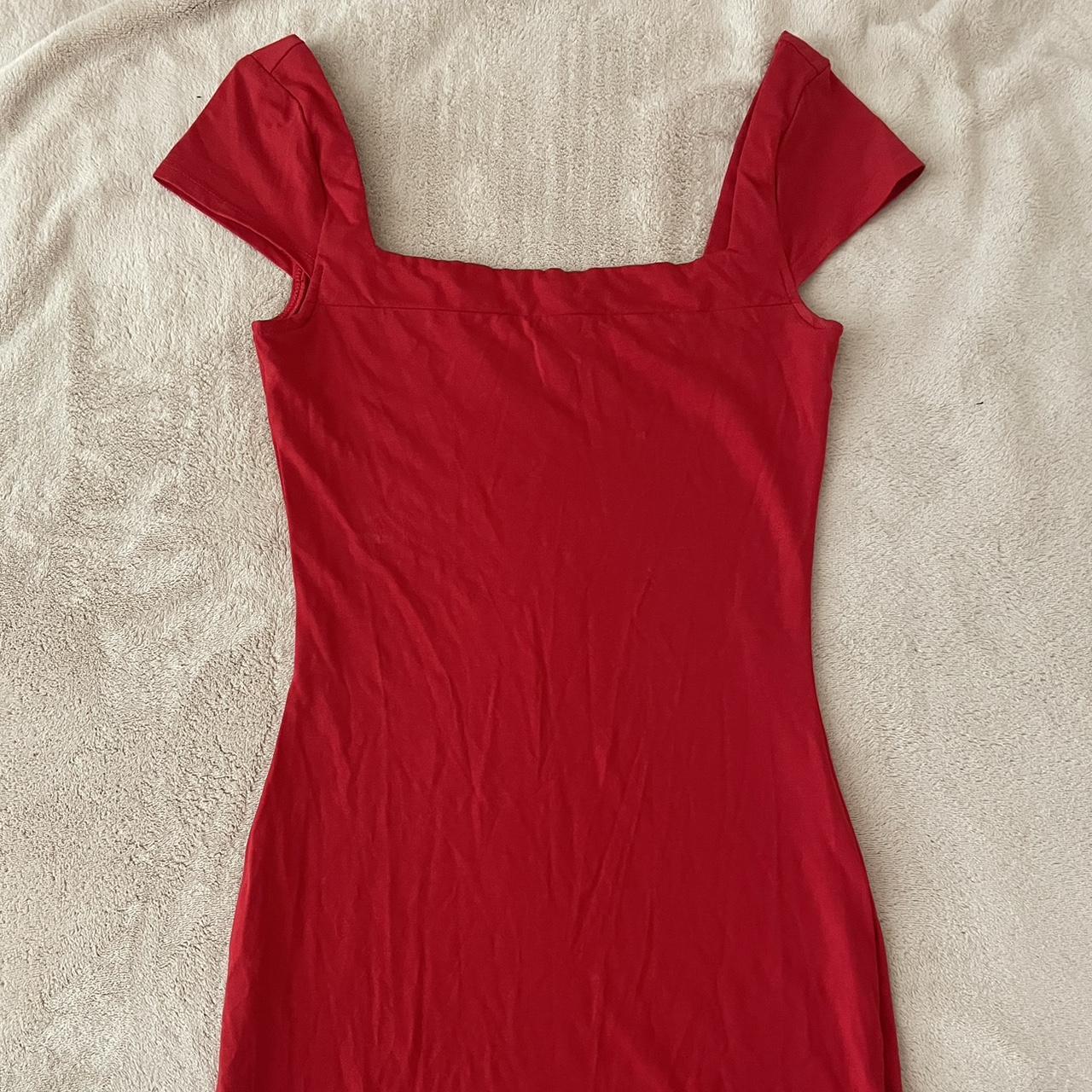 sexy red bodycon mini dress! skin tight and... - Depop