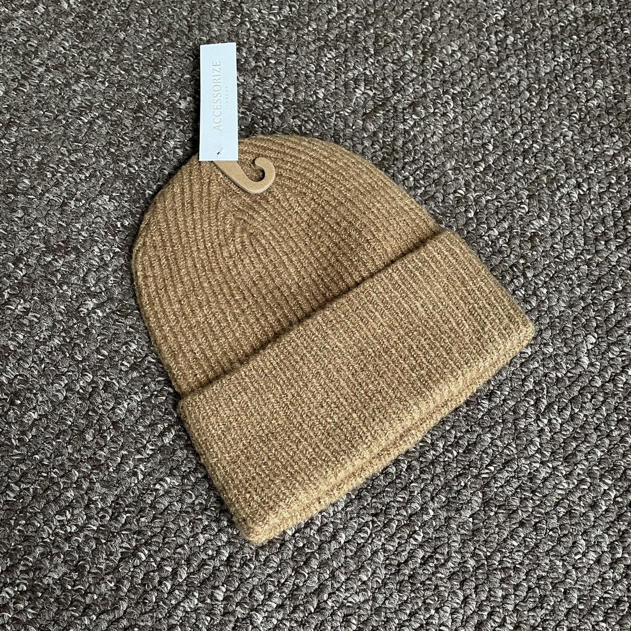 Accessorize Tan / Beige beanie hat Brand... - Depop