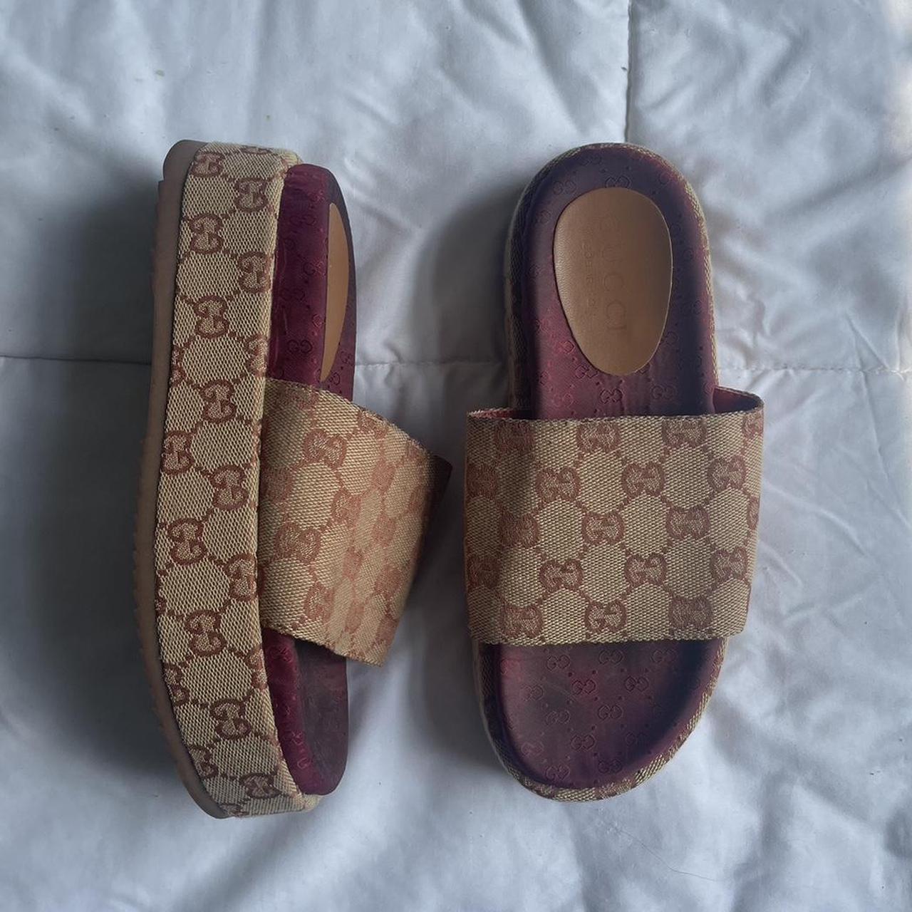 Gucci “ monogram platform sandals / slides, pretty... - Depop