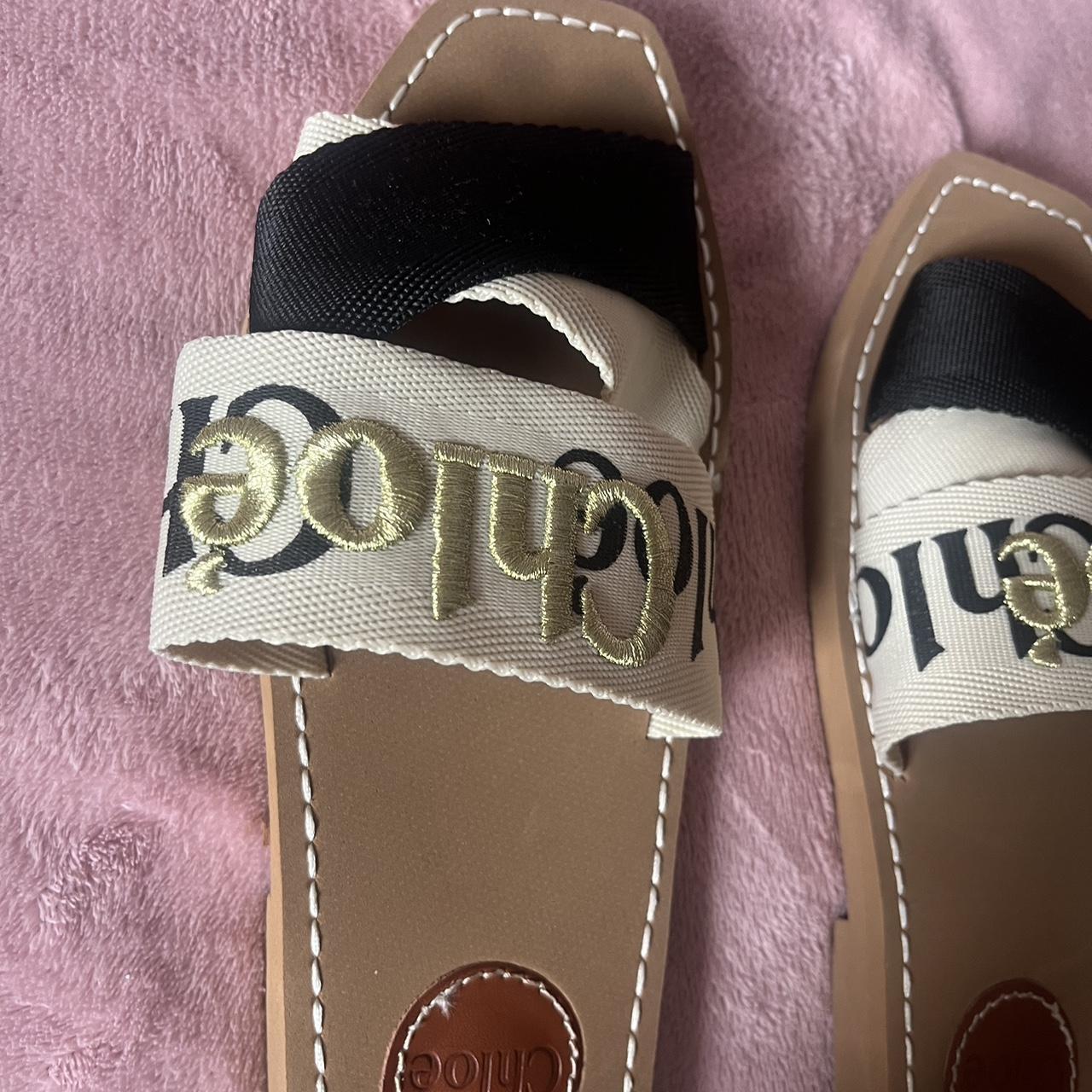 Chloe sliders One size fit well and I’m a size 6... - Depop