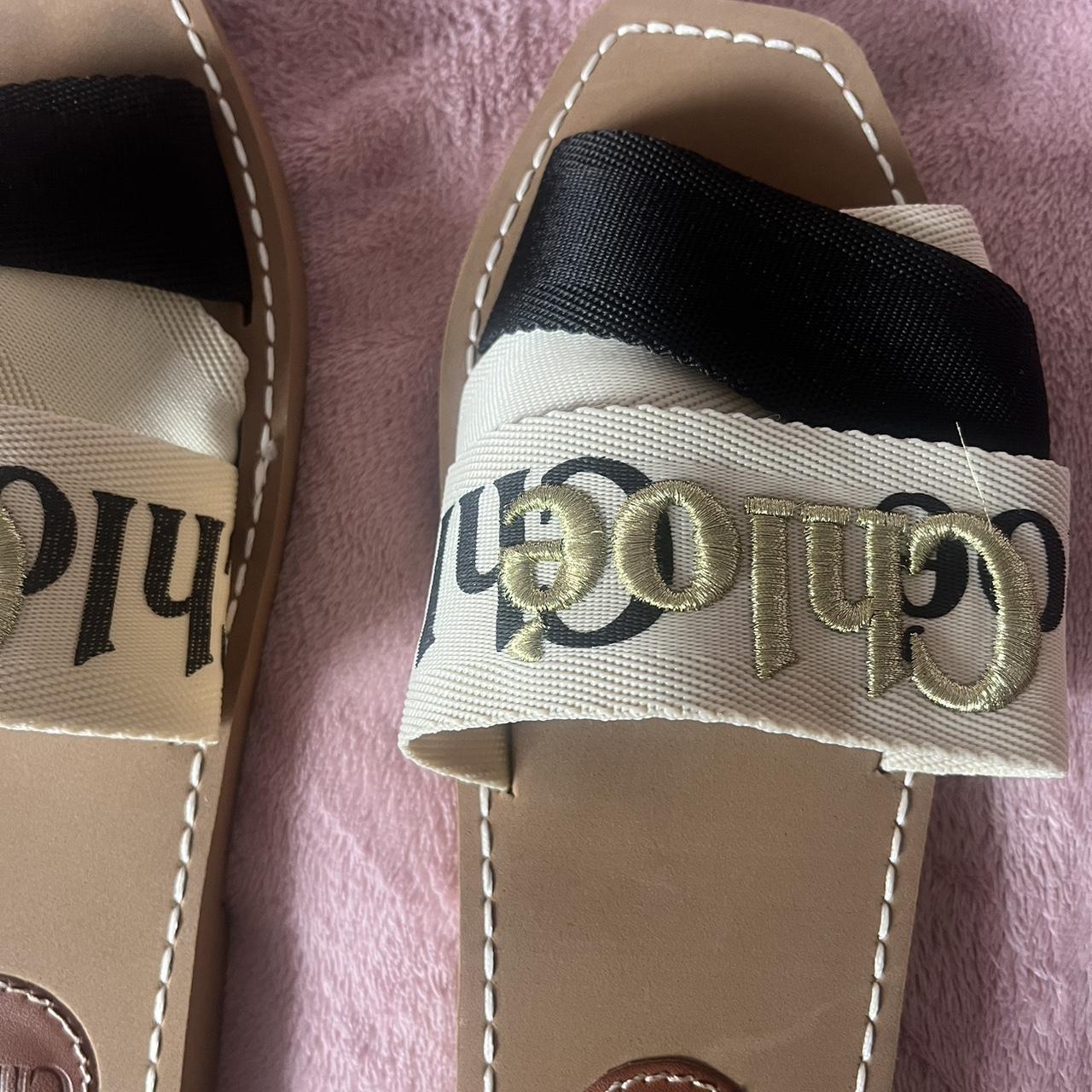 Chloe sliders One size fit well and I’m a size 6... - Depop