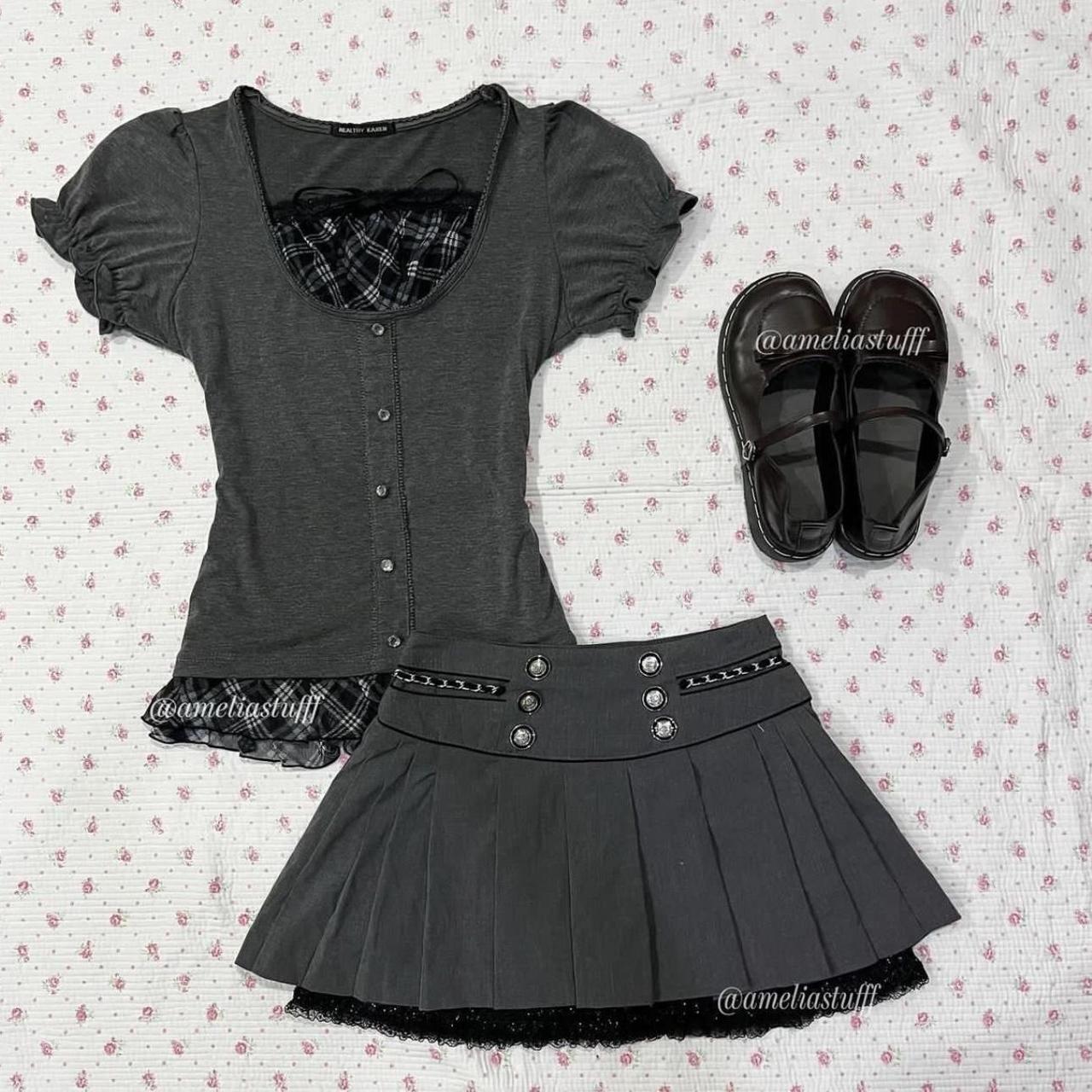 Grey gothic horror game protagonist outfit set!... - Depop