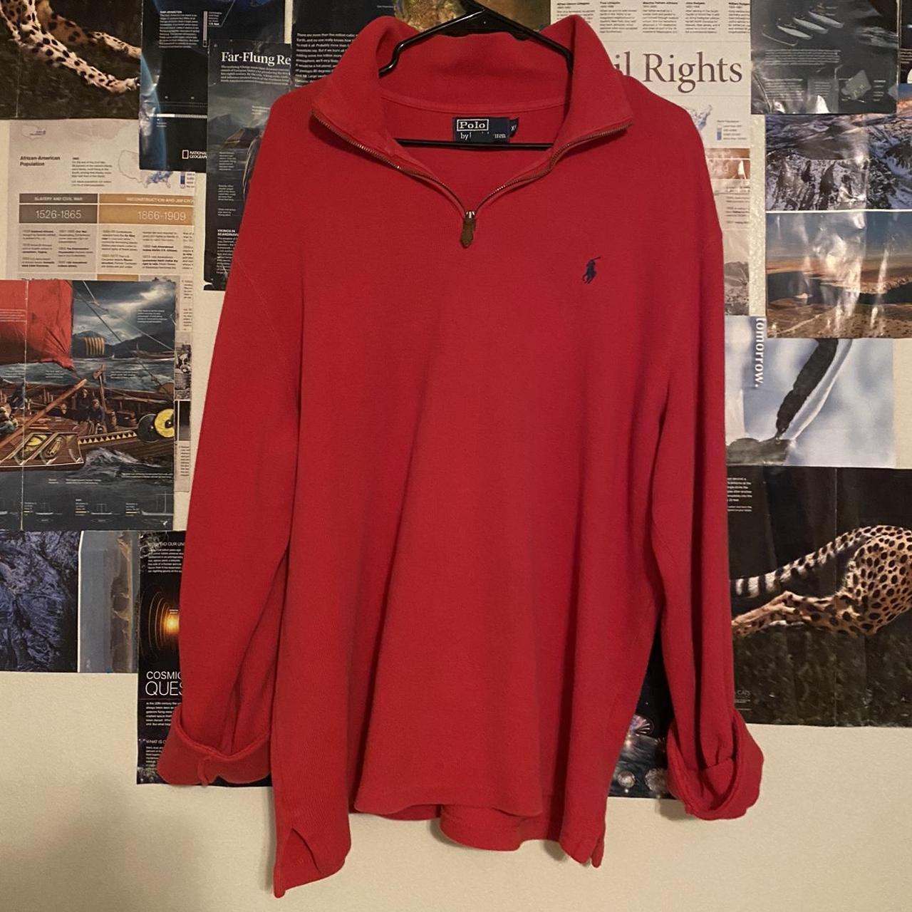 Red Ralph Lauren Pullover Size: Extra Large... - Depop
