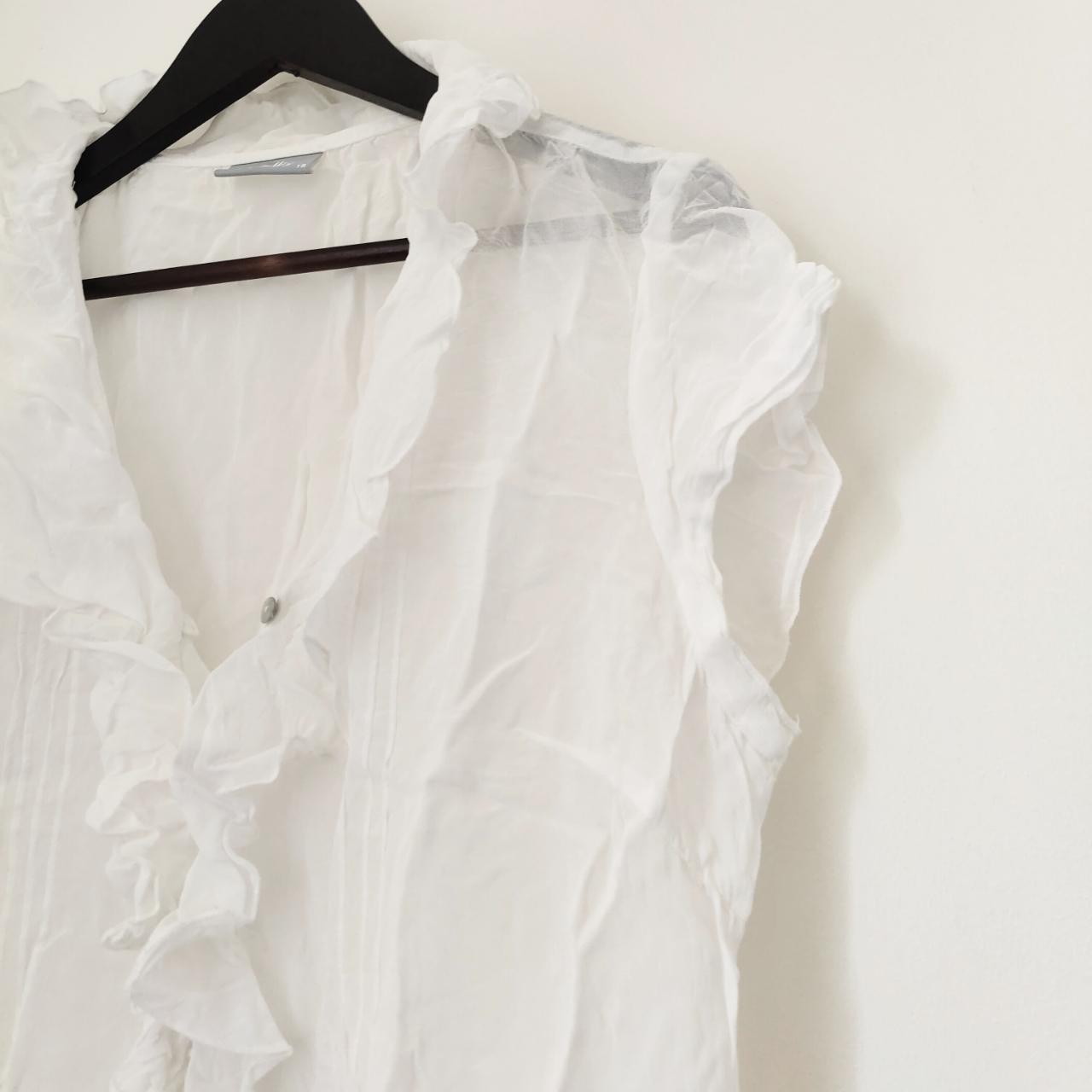 Ruffled white sheer top Perfect for layering Its a... - Depop