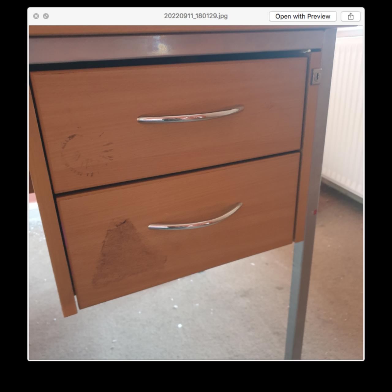 Dismantled Wood and Metal Office Table with Two... - Depop