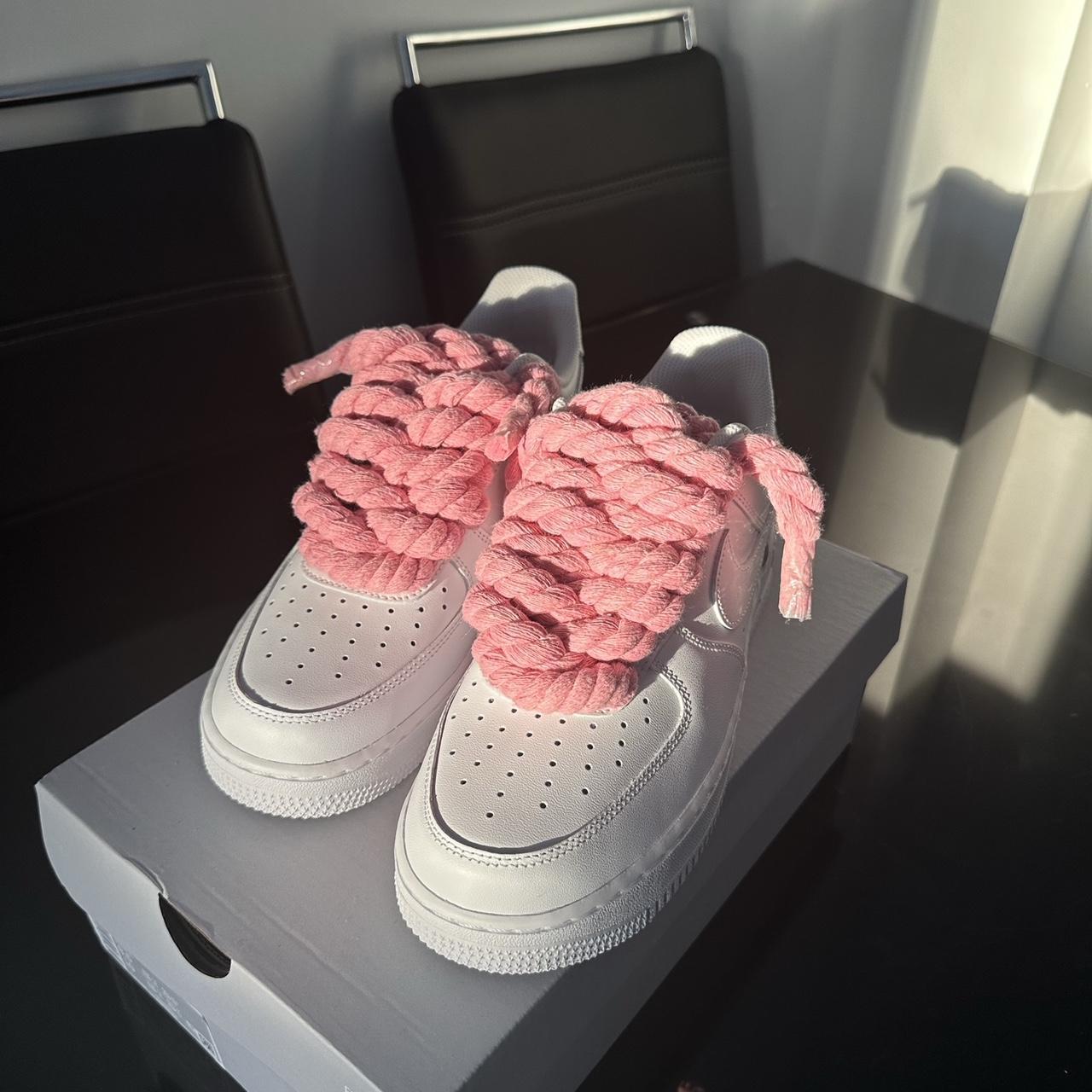 Nike pink rope laces Air Force 1 Brand new never... - Depop