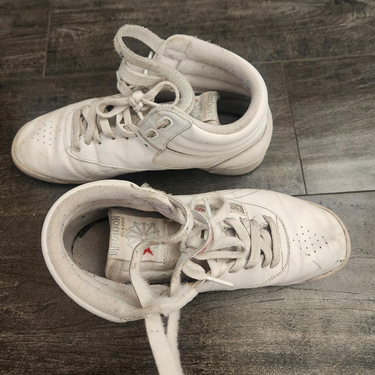 Reebok Classic Used , white , Velcro straps Size 8... | Depop