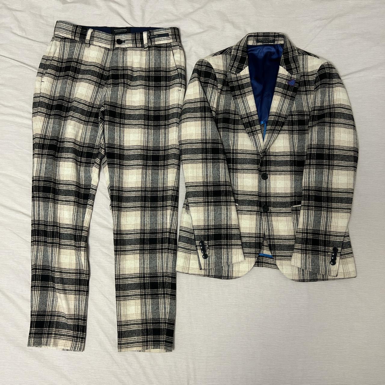 Scotch and Soda Plaid Suit Blazer Size Small... - Depop
