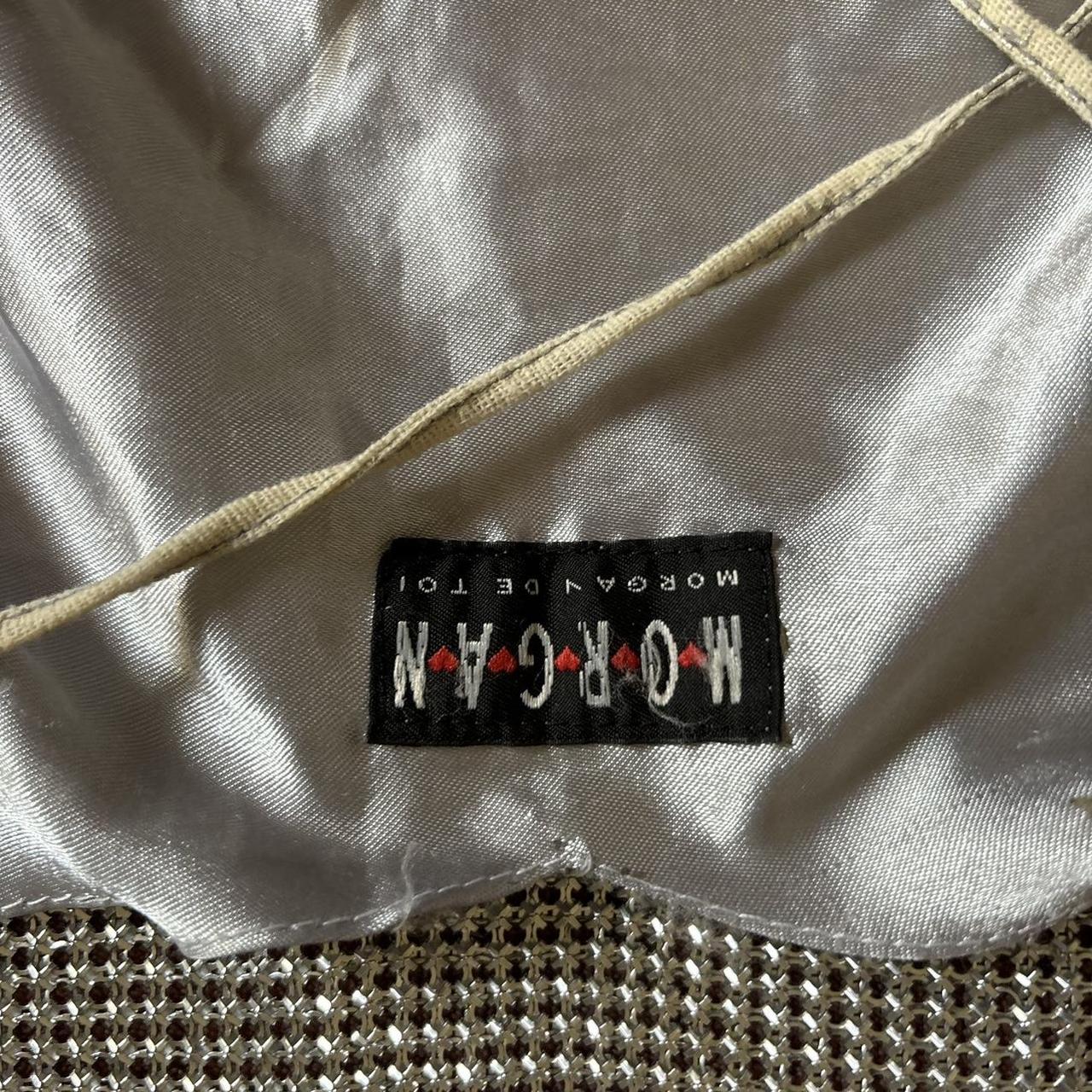 SILVER METALLIC Y2K CHAINMAIL MORGAN COWL NECK... - Depop