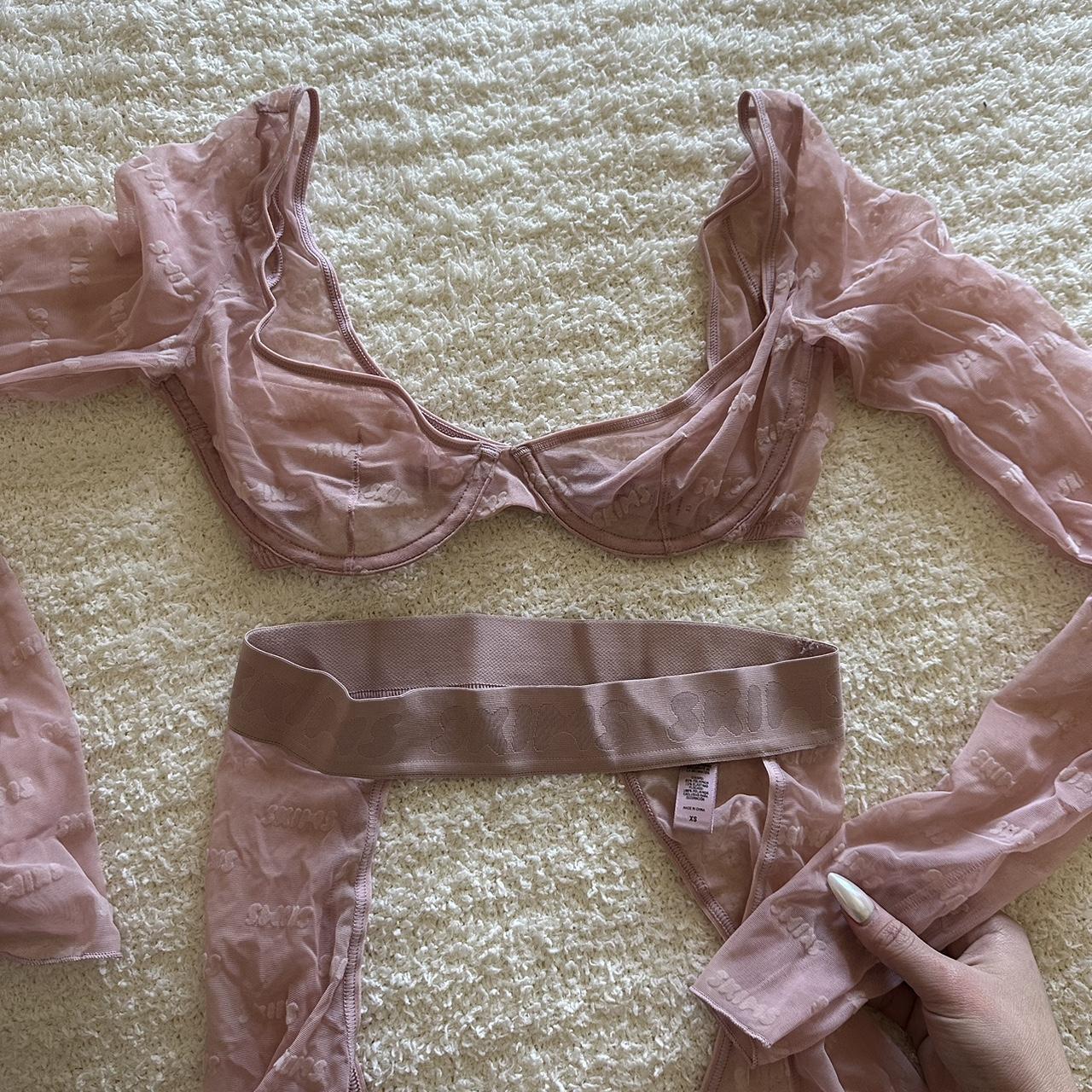 Skims Pink Set (Bottom and Top) Size: XS Like... - Depop