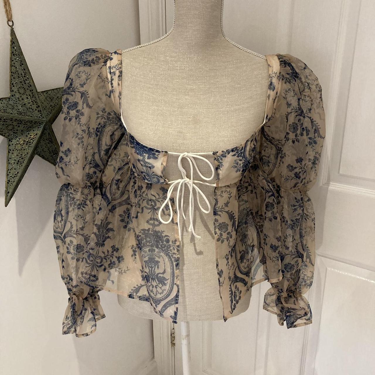 Urban Oufitters Baroque fairy beige and blue... | Depop