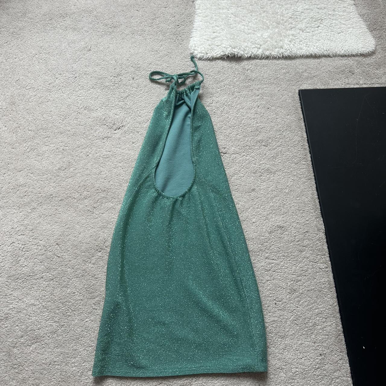 Subdued sparkly green summer dress - Depop