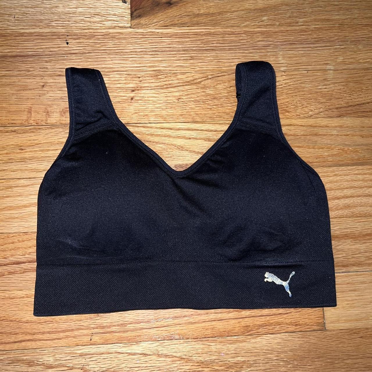 Puma sports bra Labeled a M (fits very snug on... - Depop