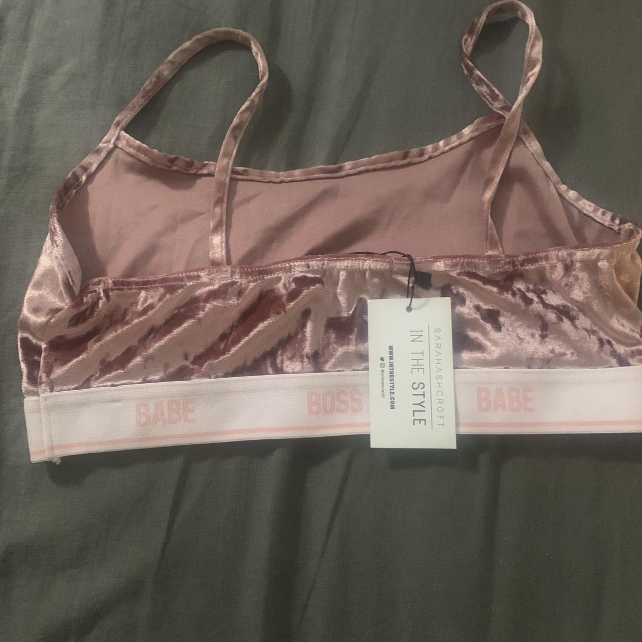 PINK VELVET VELOUR CROP TOP. FROM INTHESTYLE YEARS... - Depop