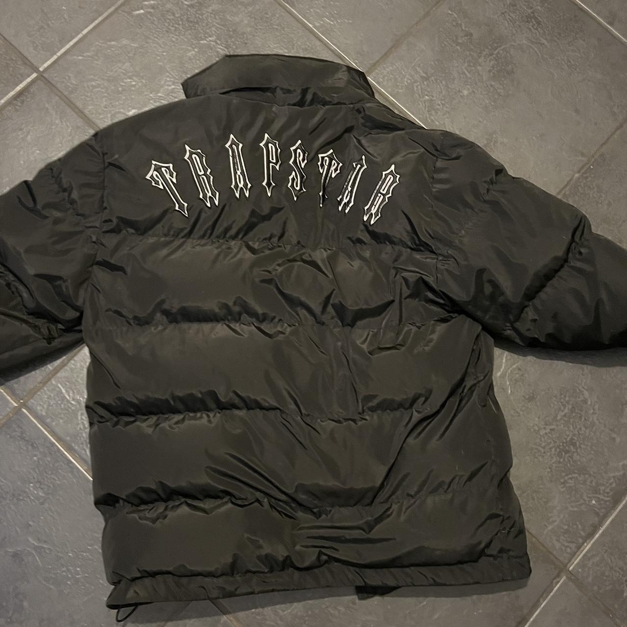 BLACK TRAPSTAR JACKET. I CANT REATTATCH THE HOOD BUT... - Depop