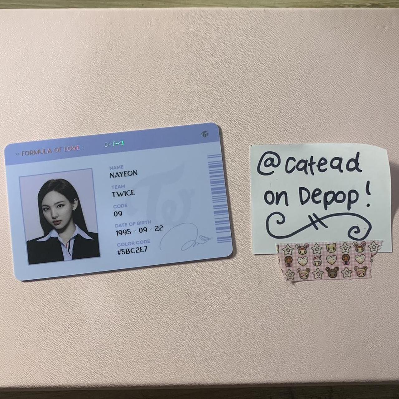 nayeon TWICE formula of love ID card dm to bundle - Depop