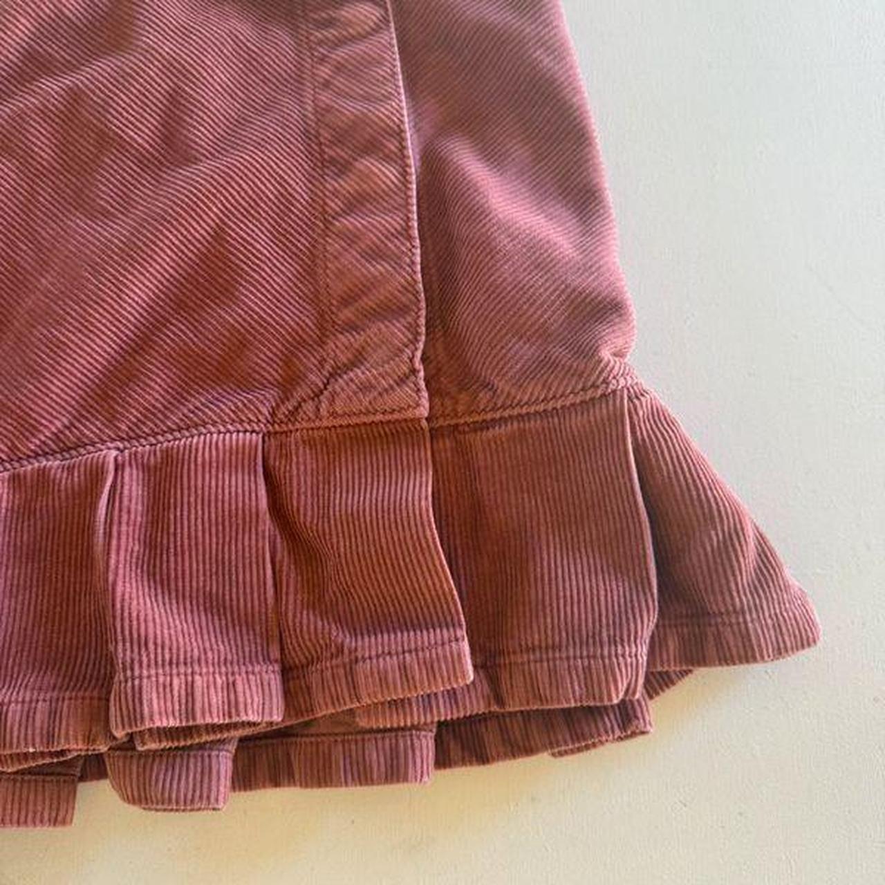 Vintage y2k low rise pink corduroy pleated mini... | Depop