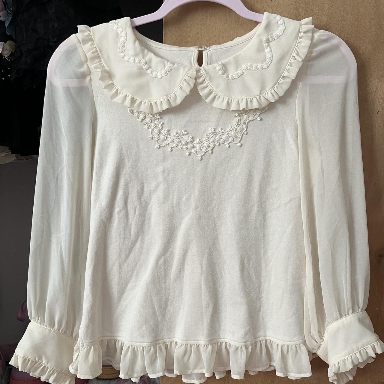 Women's Cream Top | Depop