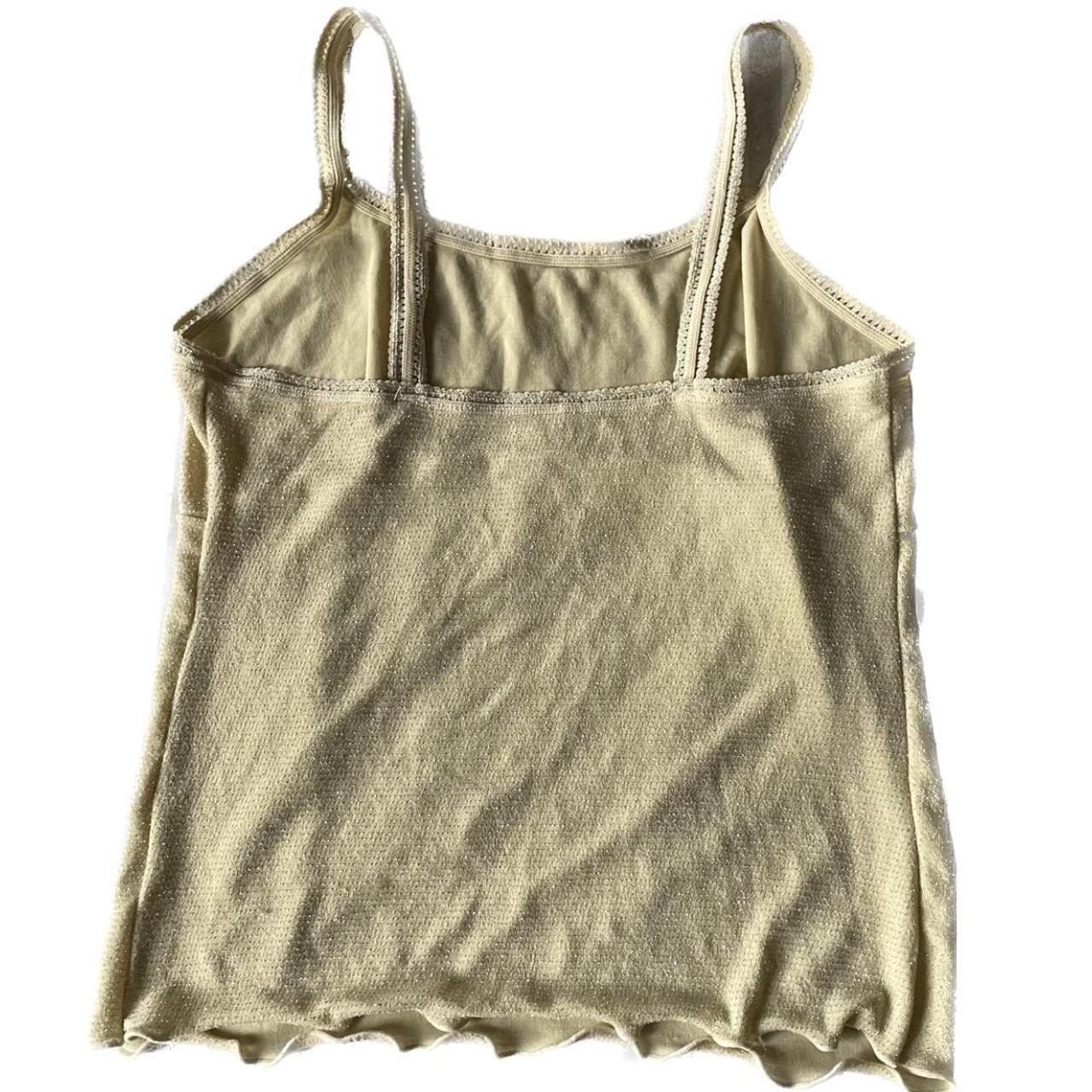 Pale / pastel yellow glitter tank top camisole.... - Depop