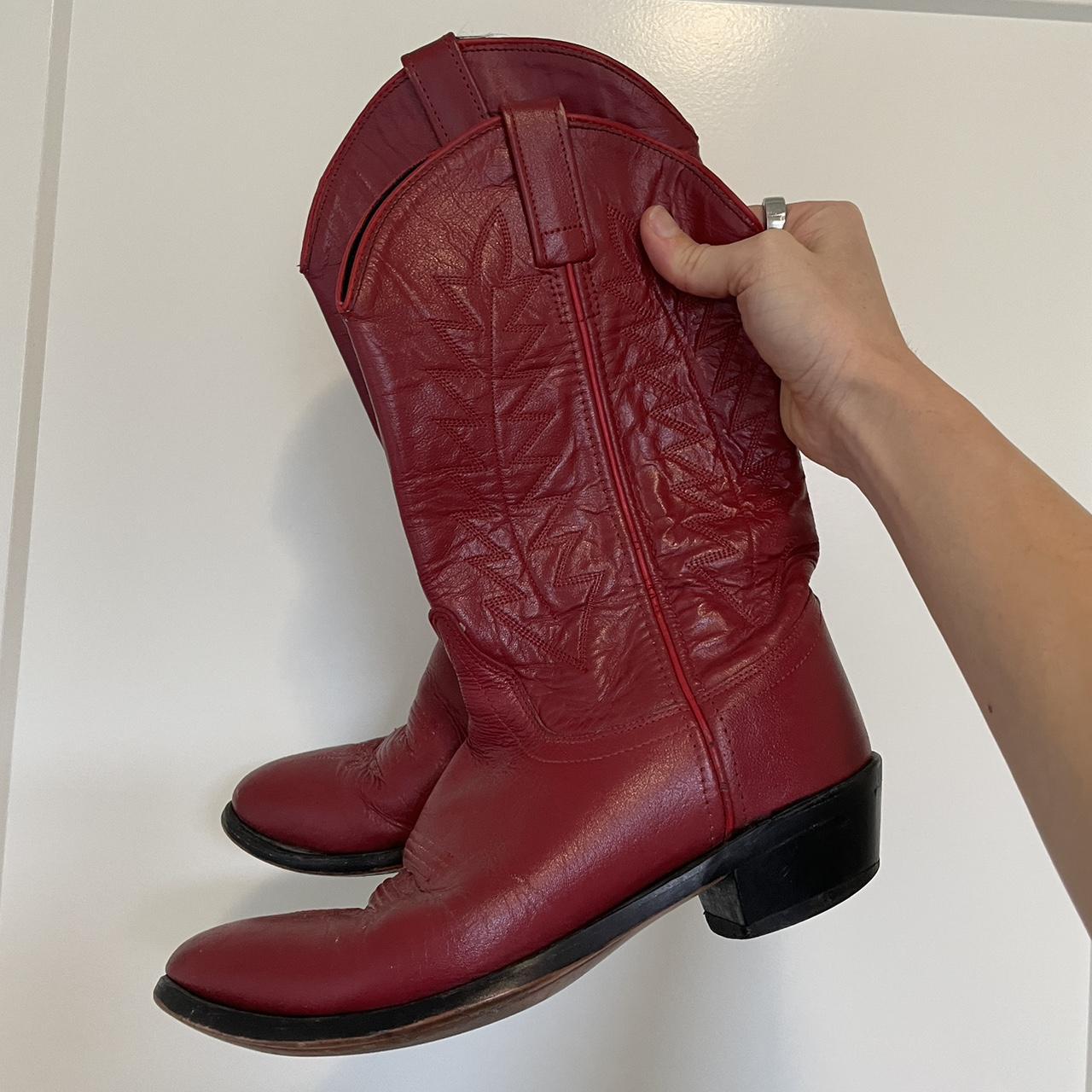 Vintage Red Cowgirl Boots - perfect vintage cherry... - Depop