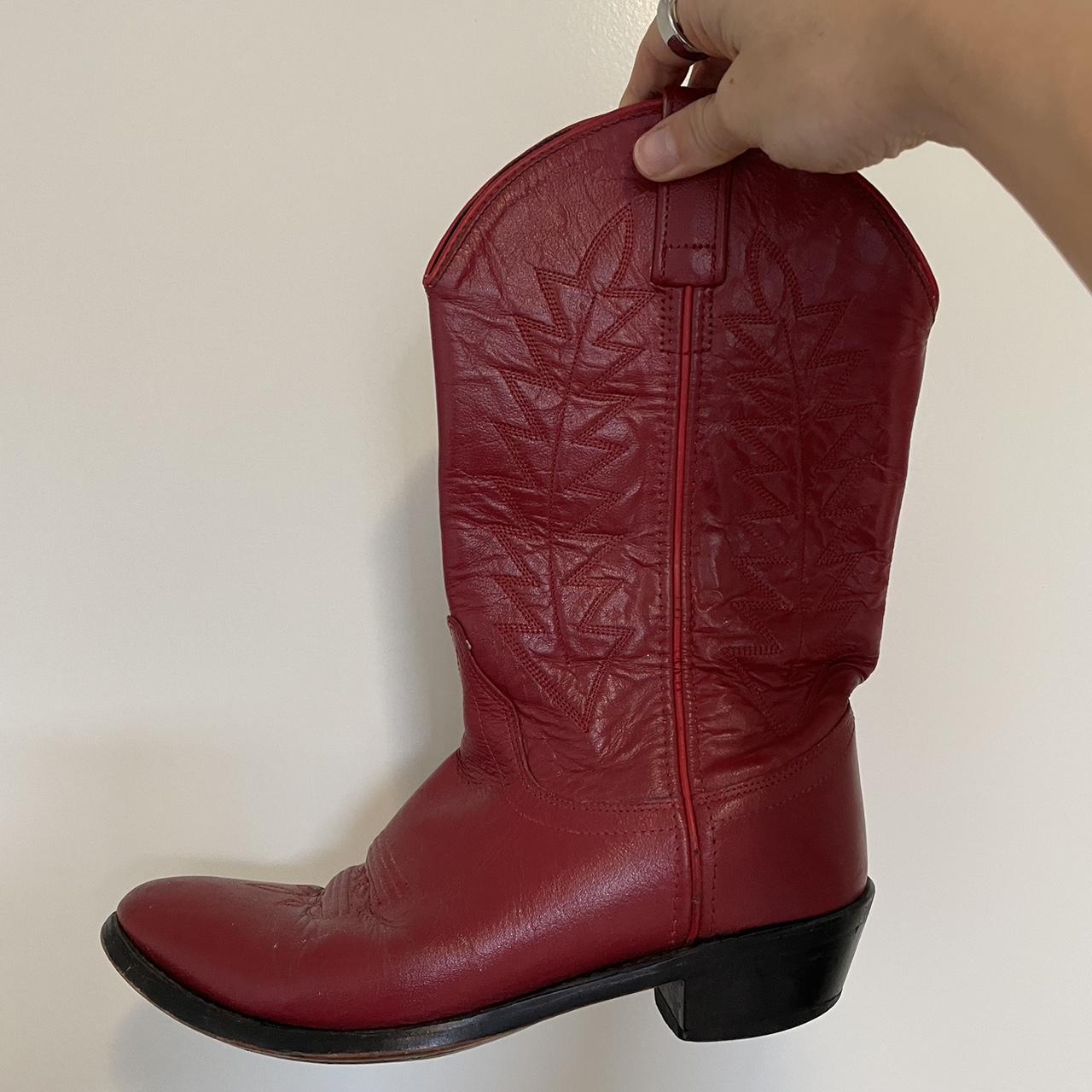 Vintage Red Cowgirl Boots - perfect vintage cherry... - Depop