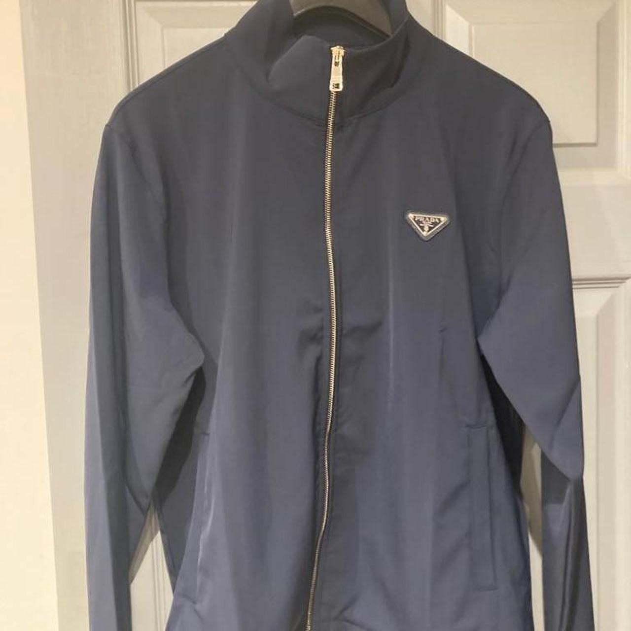 Prada blue jacket in X Large, worn only once or twice - Depop