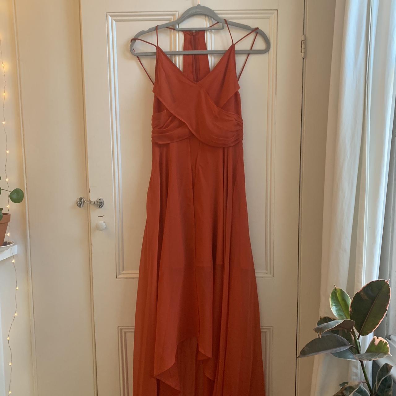 Red midi / maxi flowy full length dress Asos... - Depop