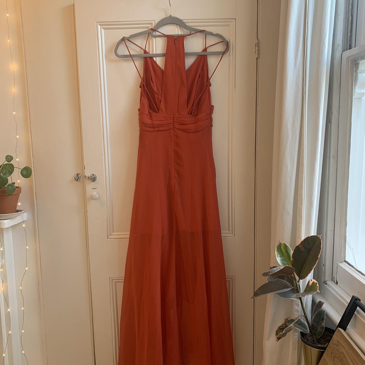 Red midi / maxi flowy full length dress Asos... - Depop